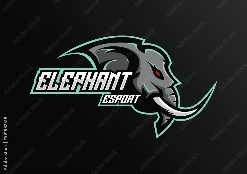elephant esport logo team design mascot Stock Vector | Adobe Stock