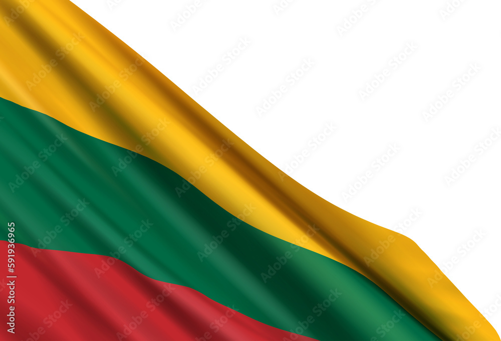Realistic flag of Lithuania isolated on a transparent background ...