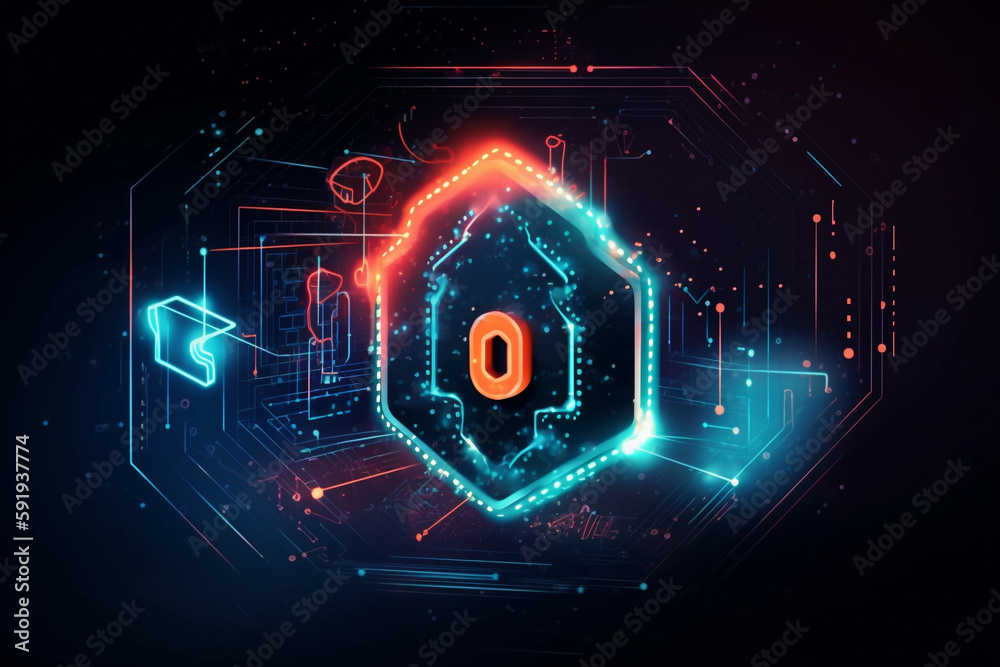 Security background design featuring orange and blue locker in a ...