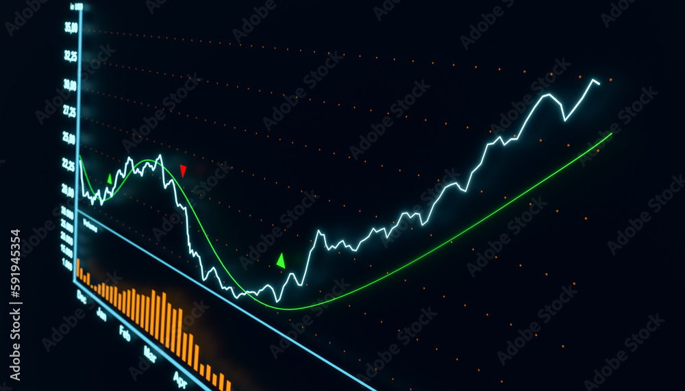 Stock market chart moving up. Trading screen stock exchange. Stock ...