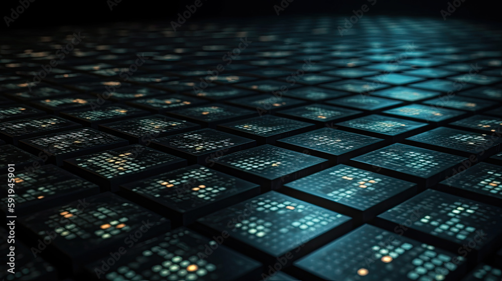 matrix code on black background created with Generative AI technology ...