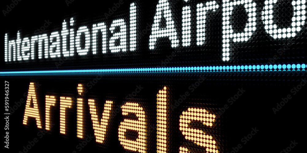 Arrivals International Airport Screen With The Sign Arrivals Tourism arrivals-international-airport-screen-with-the-sign-arrivals-tourism
