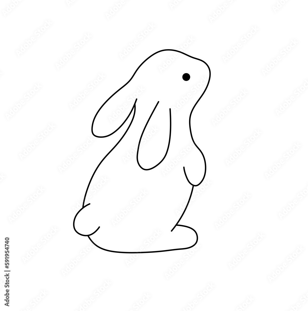 Grafika wektorowa Stock: Vector isolated one single simplest cute bunny ...
