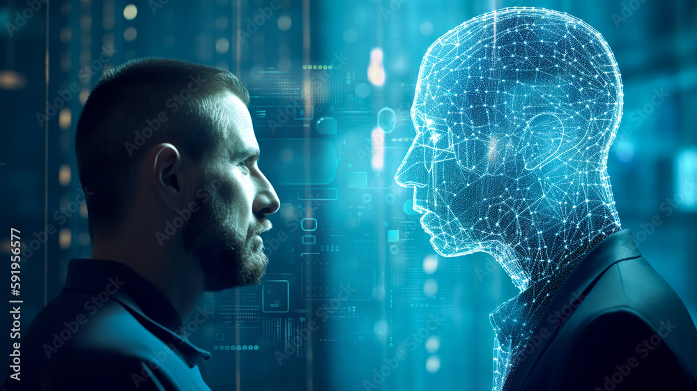 Machine learning reaction and ai artificial intelligence.Chat bot ...