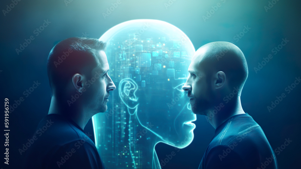 Machine learning reaction and ai artificial intelligence.Chat bot ...