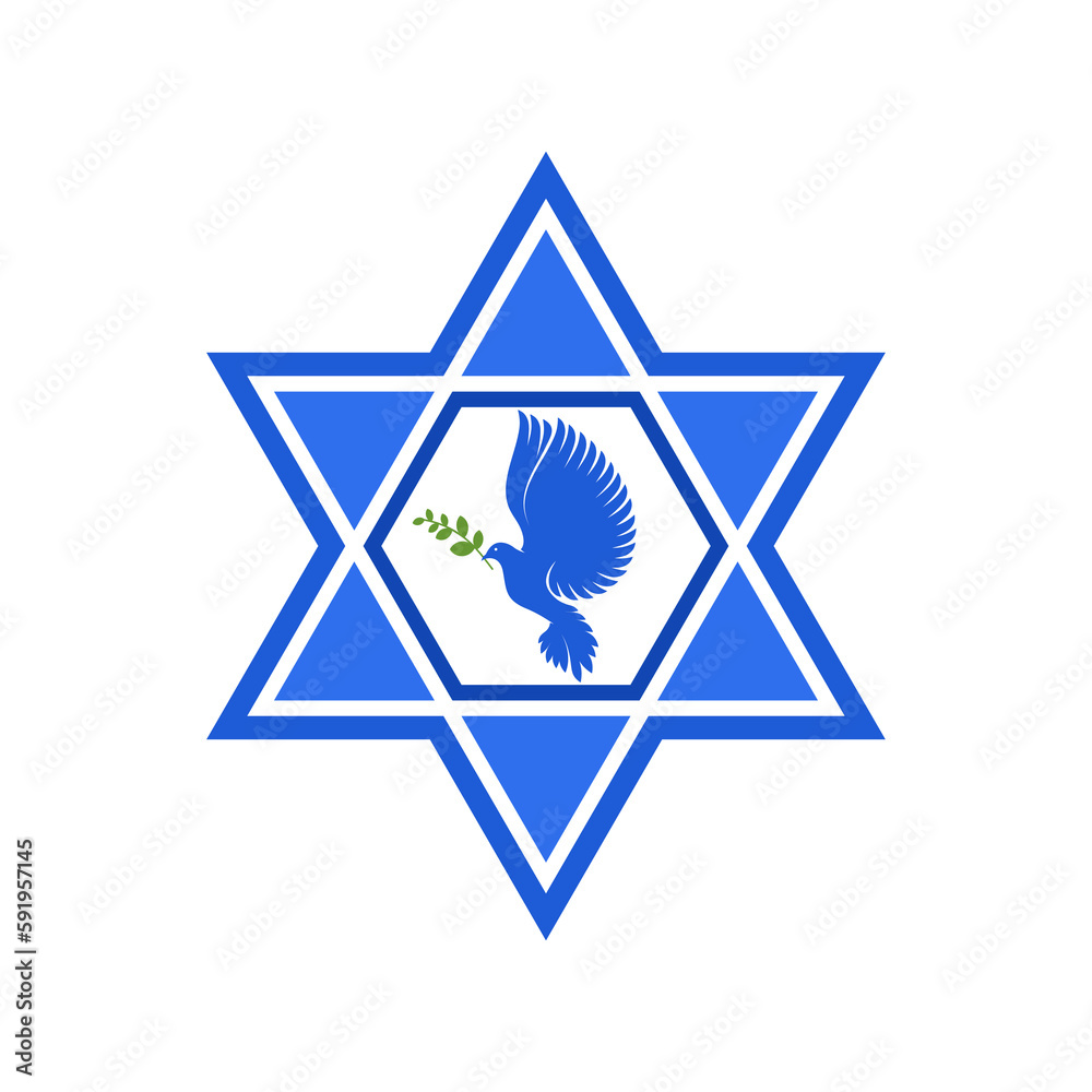 Vector illustration of the Jewish Star of David symbol combined with ...