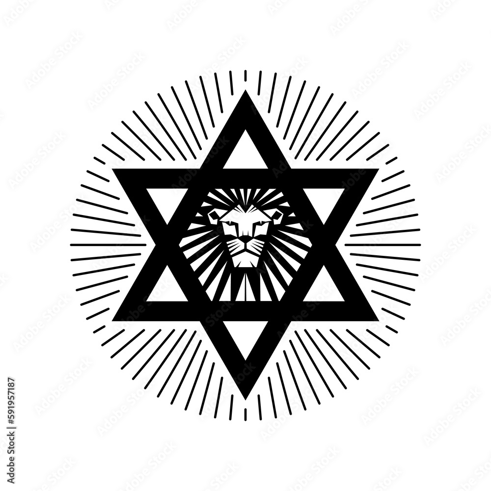 Vector illustration of the Jewish Star of David symbol combined with ...