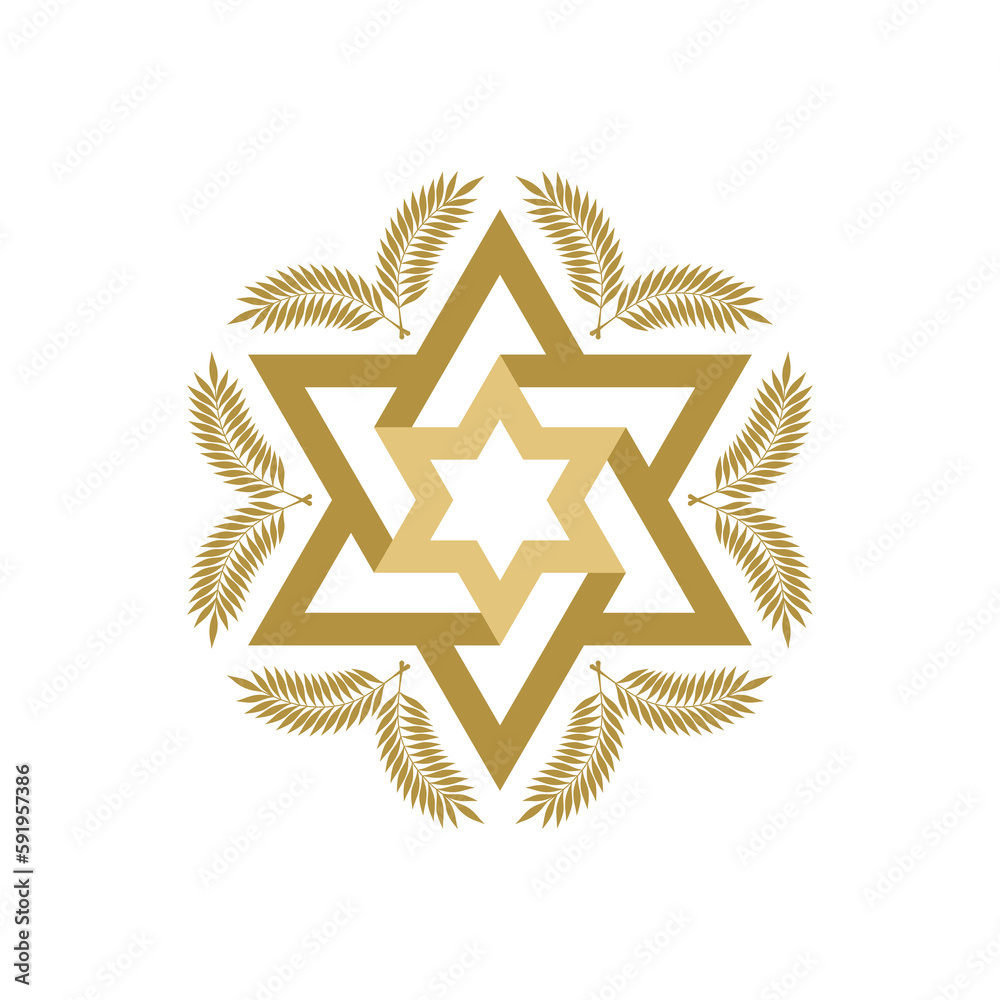 Vector illustration of the Jewish Star of David symbol combined with ...