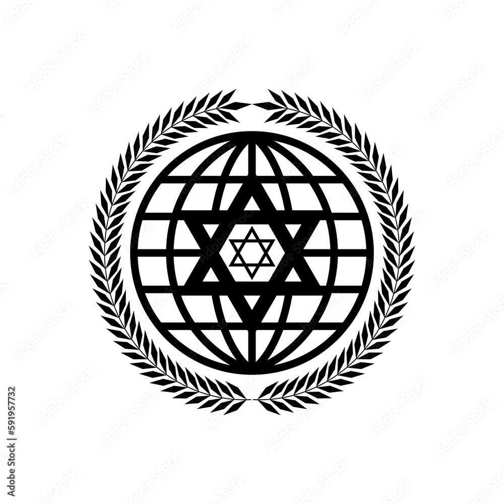 Vector illustration of the Jewish Star of David symbol combined with ...
