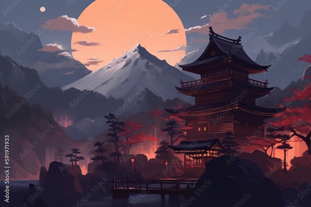 Japan Style Wallpaper Background Stock Illustration | Adobe Stock