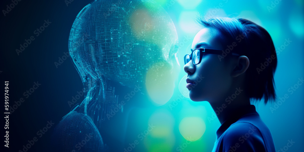 Machine learning reaction and ai artificial intelligence.Chat bot ...