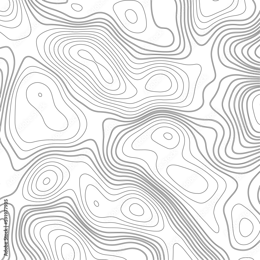 Terrain topographic map concept. Black and white landscape geographic ...