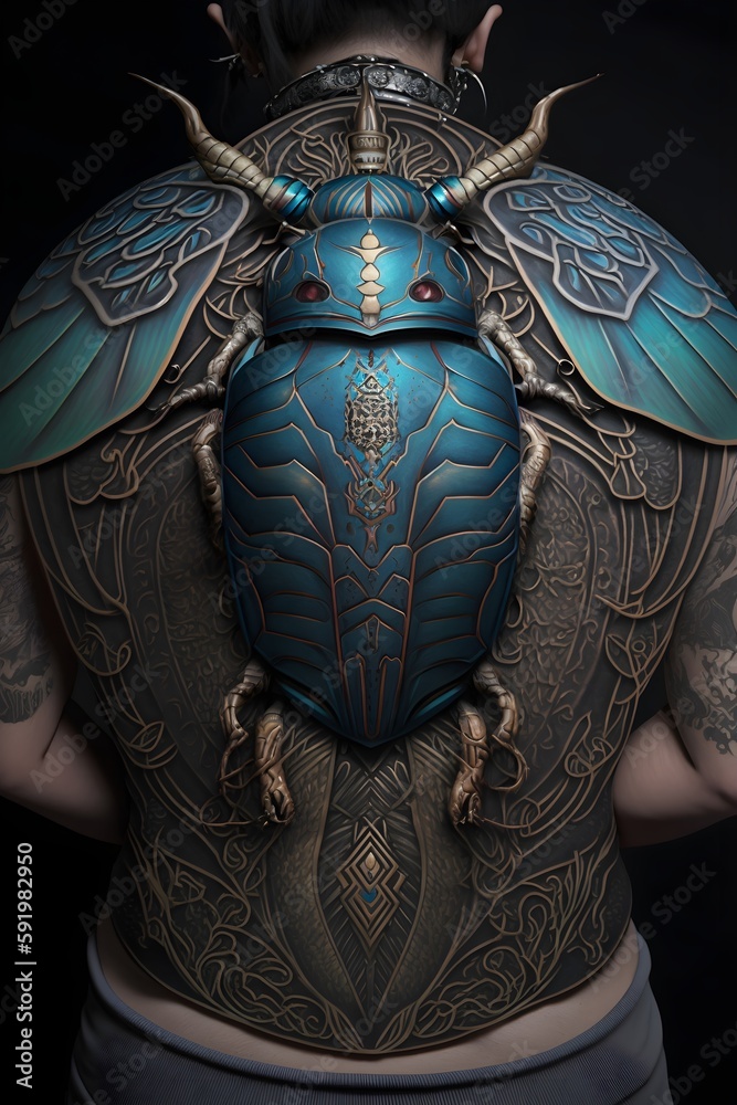 beetle tattoos 4D hyperrealism detailed tattoo over the scarab beetles ...