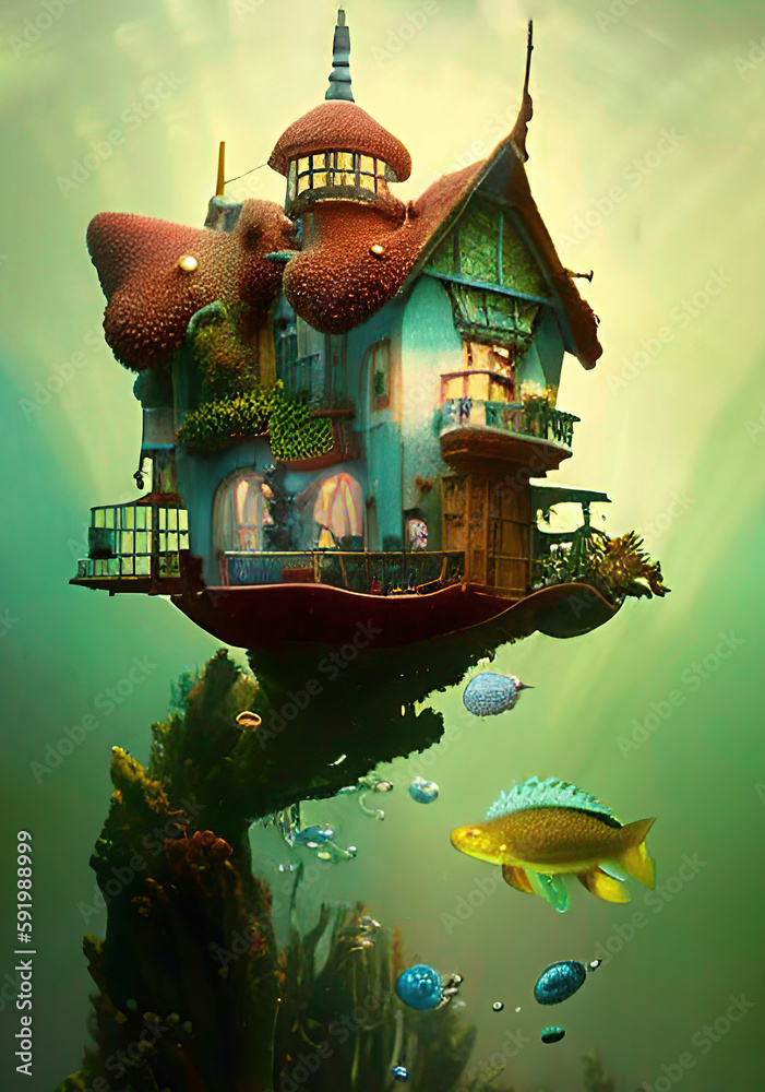 Dream houses. Imagine your house flying in the sky, floating under the ...