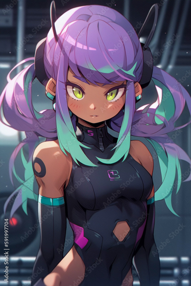 Cyborg anime girl with spacesuit, manga future illustration, Generative ...
