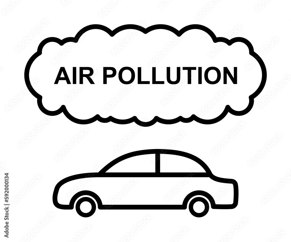 Car, air pollution icon illustration on transparent background Stock ...