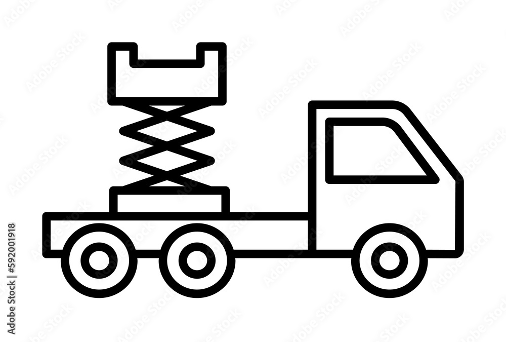 aerial lift icon illustration on transparent background Stock ...