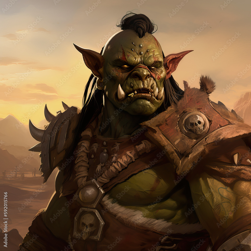 "Conquering the Desert: The Orc War Chief and his Tribe" Generative AI ...