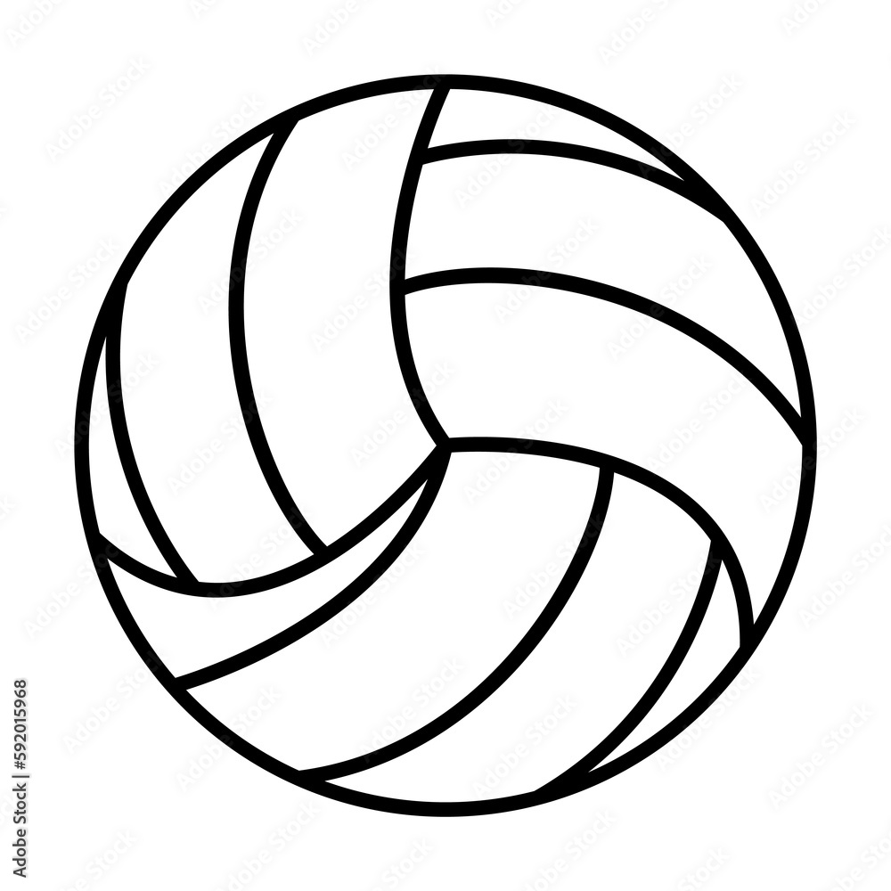volleyball outline icon illustration on transparent background Stock ...