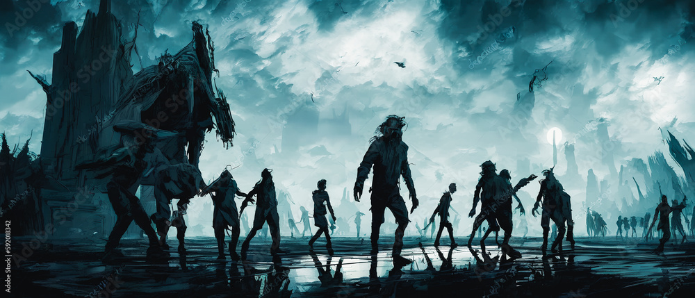 A dystopian world where genetically modified humans look like zombies ...