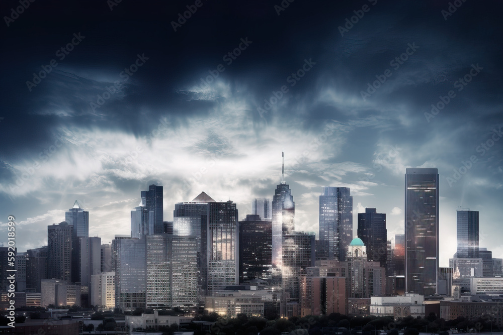 "Dramatic City Skyline: High-Resolution Image" Generative AI Stock ...