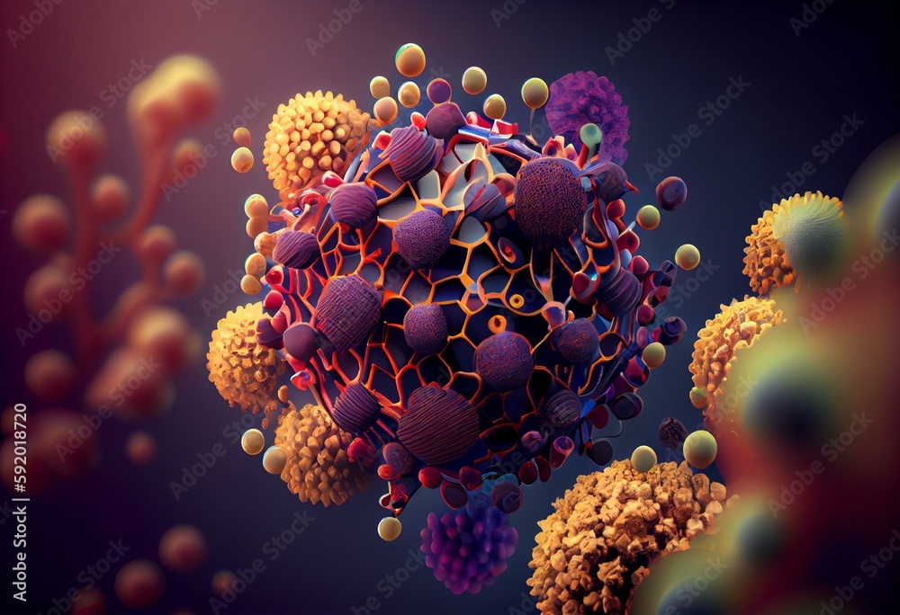 Mast cell releasing histamine during allergic response, 3D illustration. Generative AI Stock ...