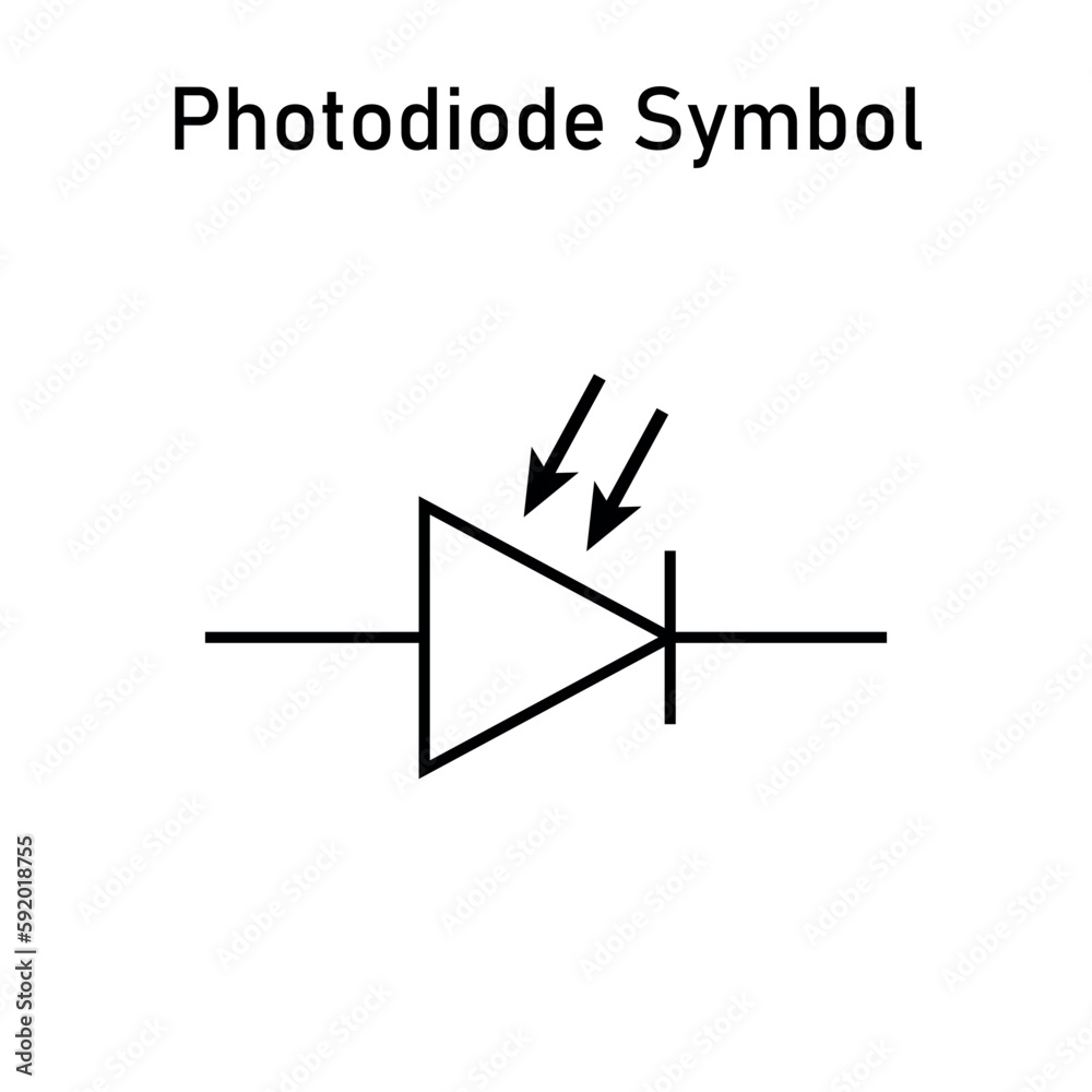 Symbolic representation of photodiode symbol. Vector illustration ...