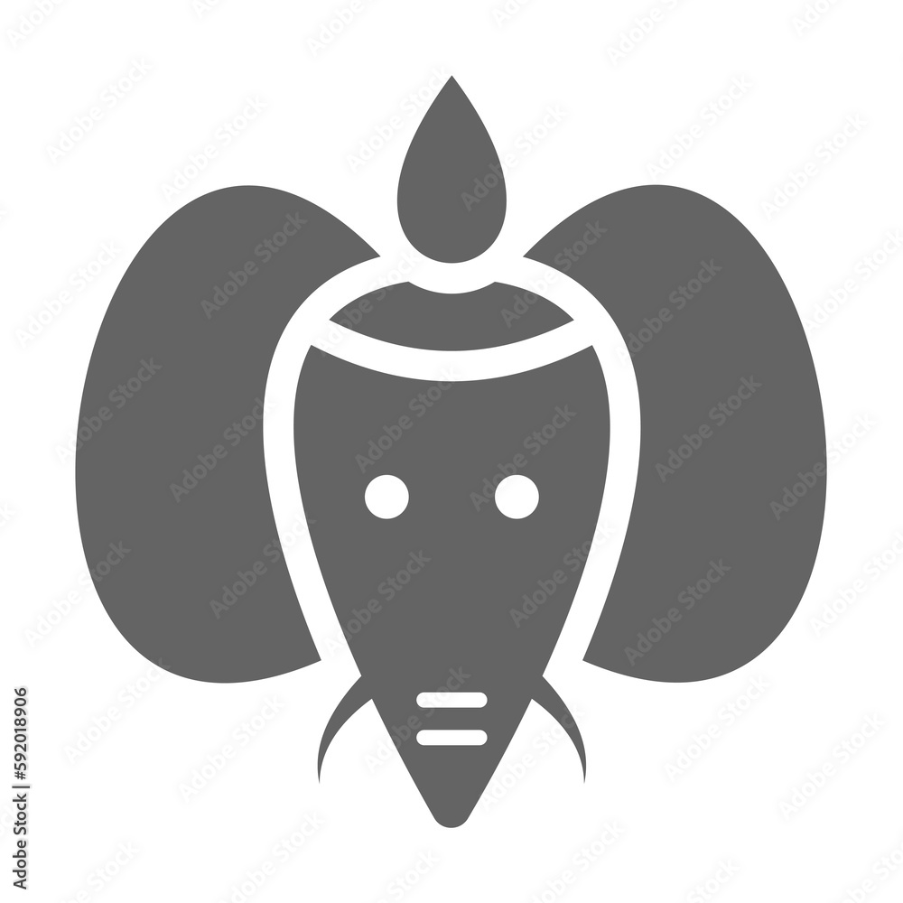 Ganesha icon illustration on transparent background Stock Illustration ...