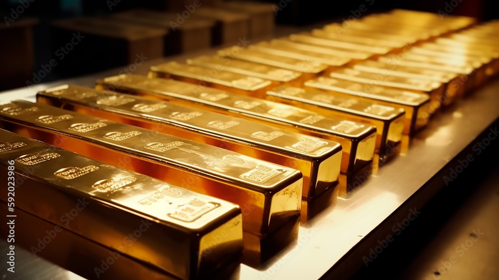 Stockillustratie Gold reserve bank, international gold bank, gold ...