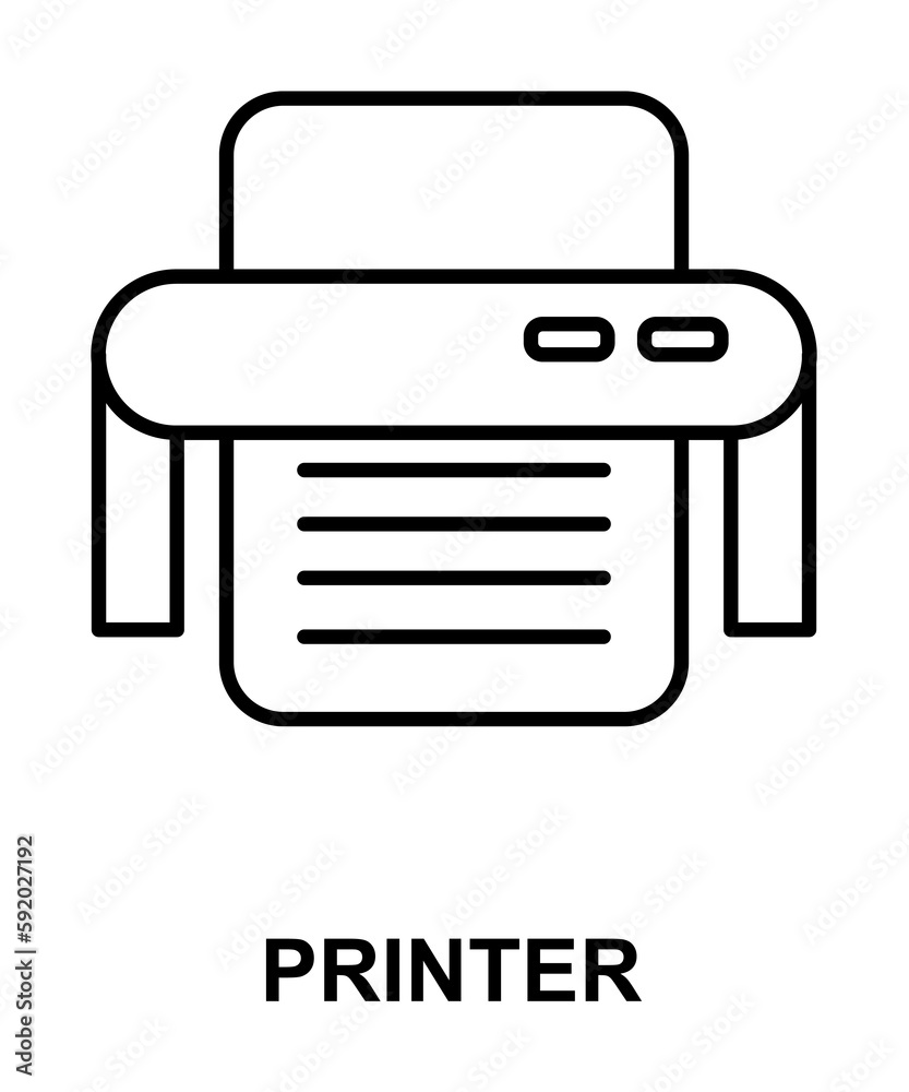 printer icon illustration on transparent background Stock Illustration ...