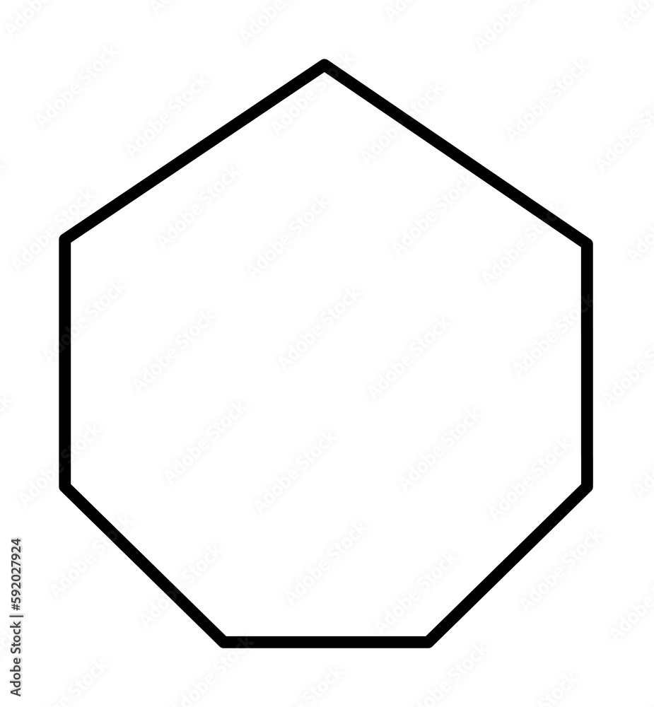 heptagon icon illustration on transparent background Stock Illustration ...