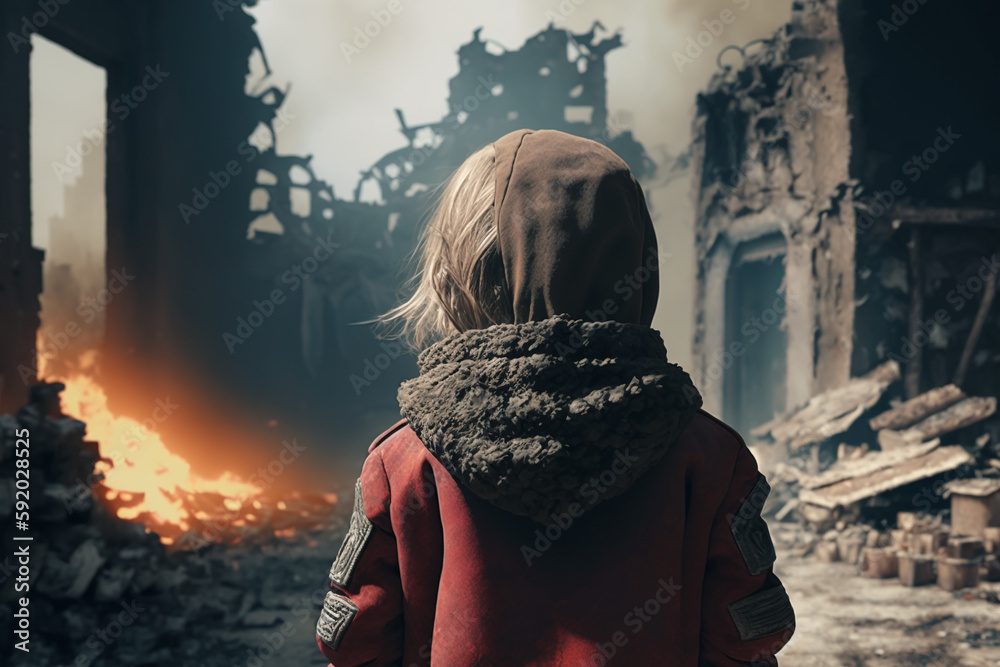 war as a sign of loneliness and orphanhood. Destroyed homes, wreckage ...