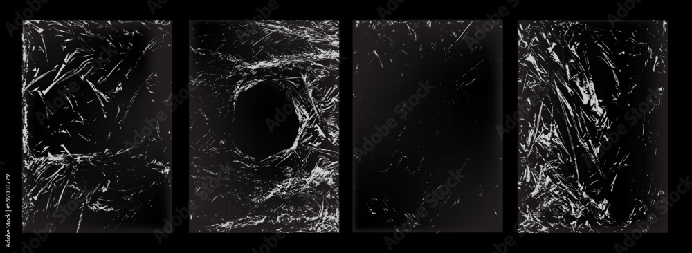 Set of polyethylene texture. Torn effect. Transparent stretched cling ...