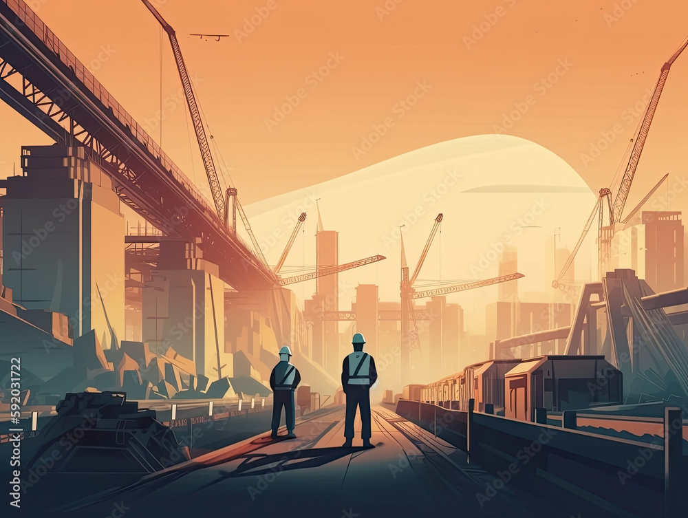 civil engineer working on a large-scale infrastructure project, such as ...