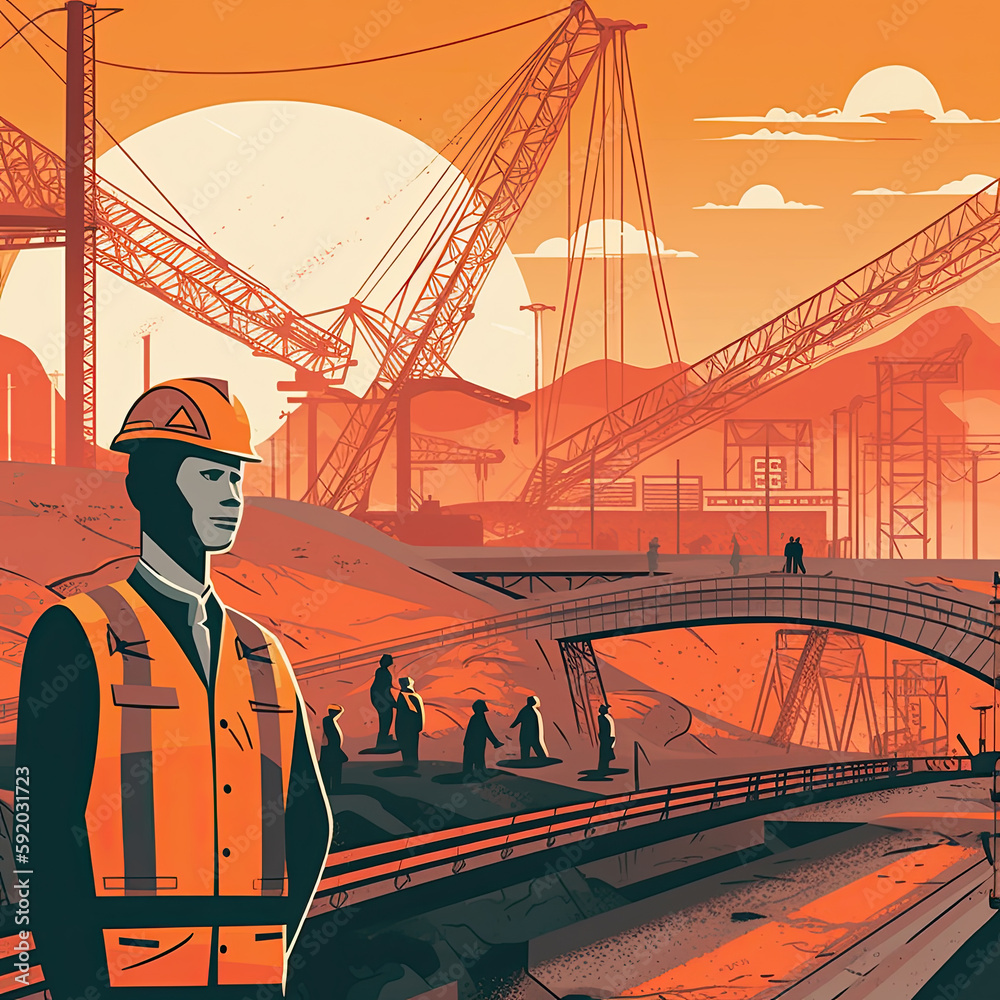 civil engineer working on a large-scale infrastructure project, such as ...