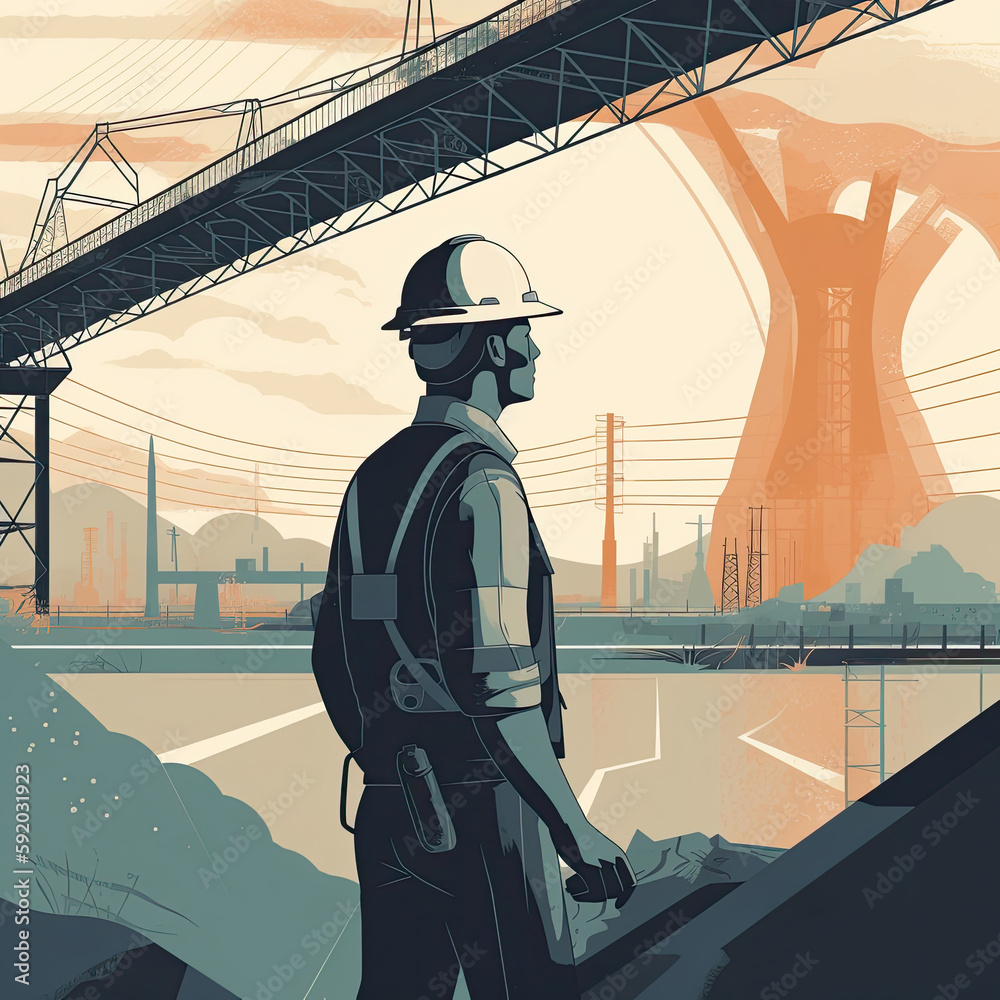 civil engineer working on a large-scale infrastructure project, such as ...