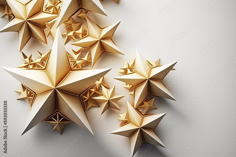 cluster of shining gold stars against a plain white backdrop ...
