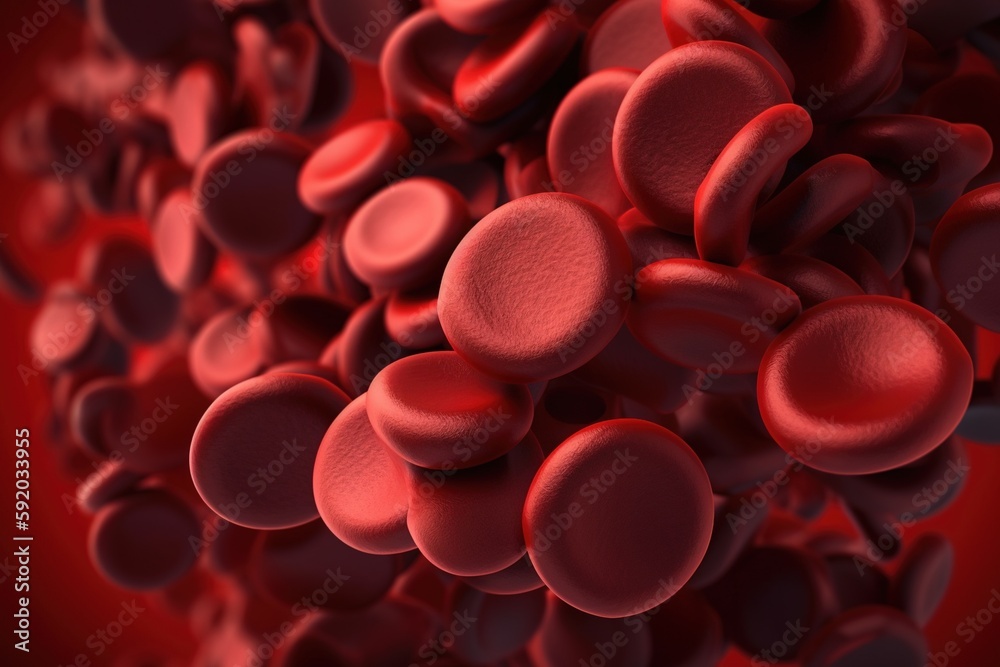 AI Generative image of red blood cells sticking together concept for ...