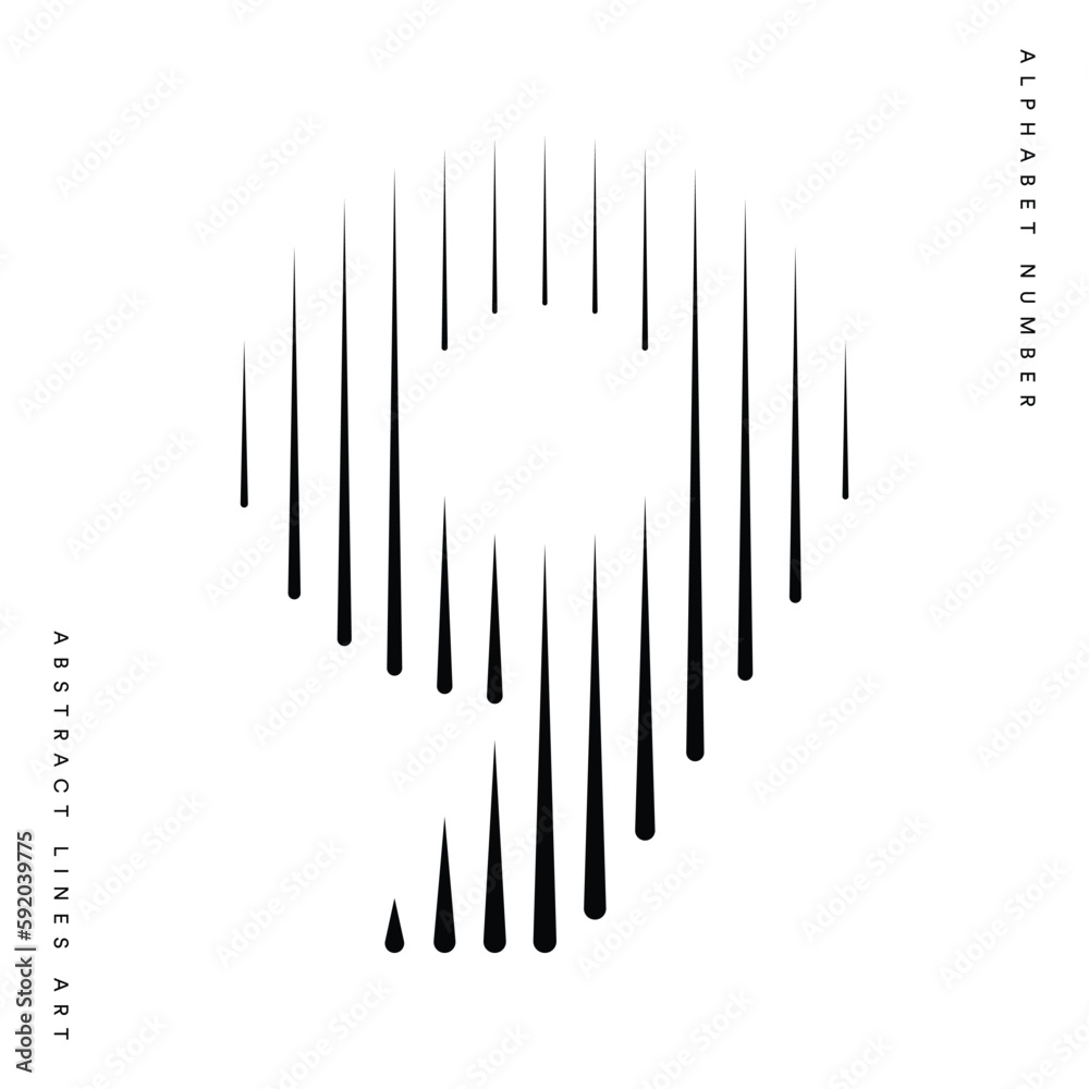Number nine 9 logo lines abstract modern art vector illustration Stock ...