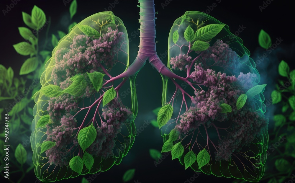 Human healthy lungs. Fresh green lungs full of leaves. Clean lungs Air ... Human healthy lungs. Fresh green lungs full of leaves. Clean lungs Air ...