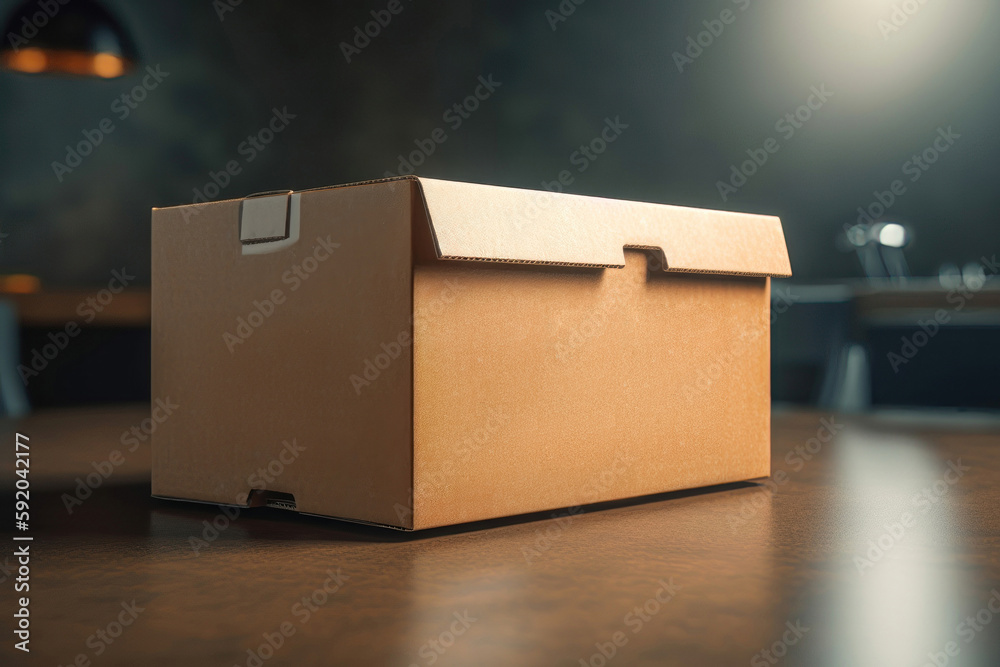 Food delivery box space for design. AI generated Stock Illustration ...