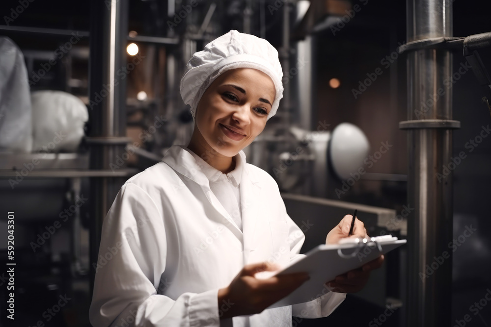Food production inspection. Women checking food quality. Organic, bio ...