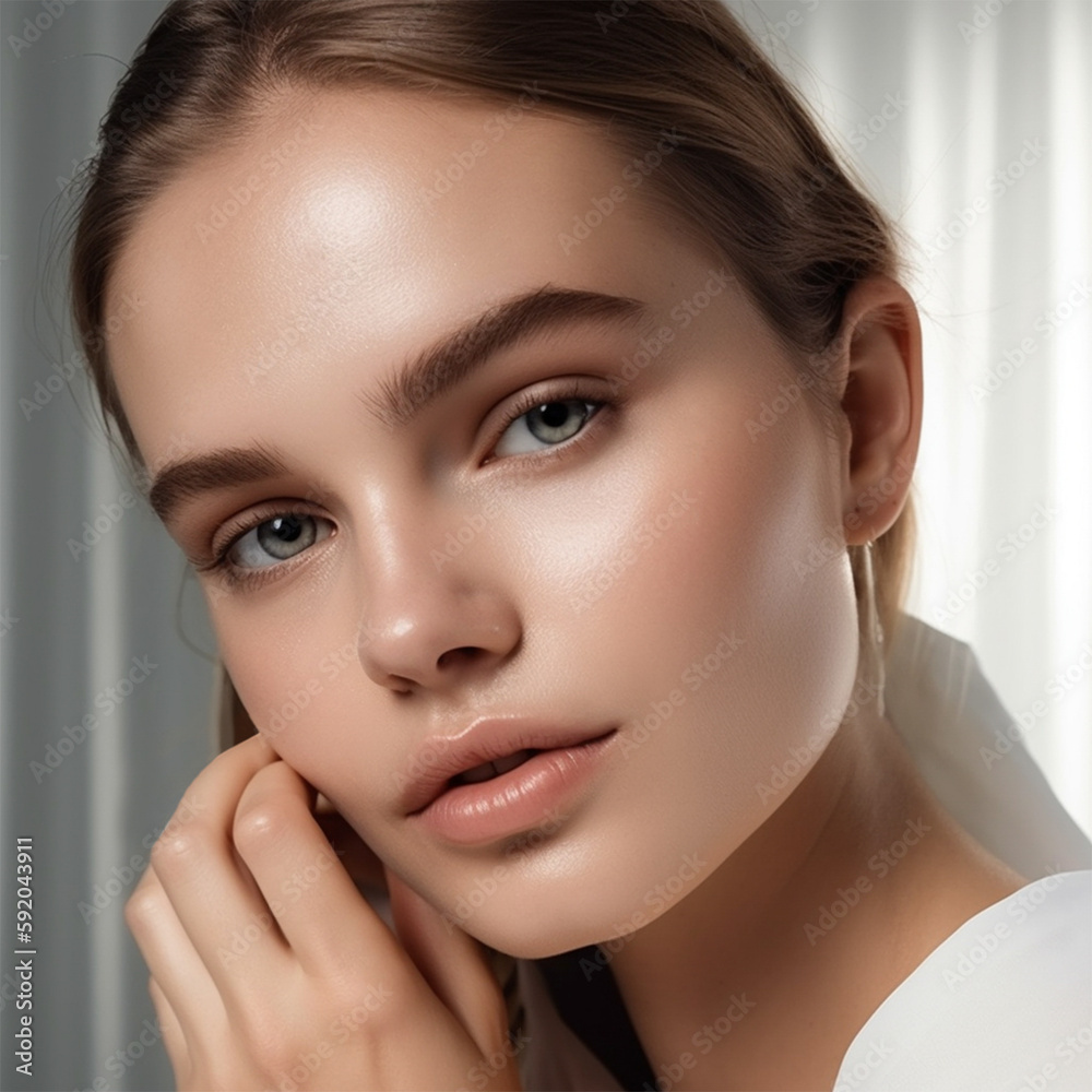 Beauty Woman Face Portrait. Beautiful spa model Girl with perfect fresh ...