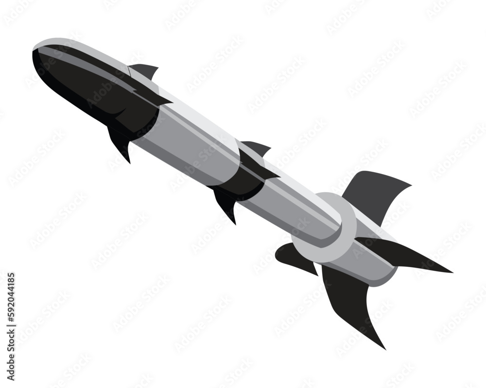 vector design of a bullet or rocket or missile with black and gray base ...