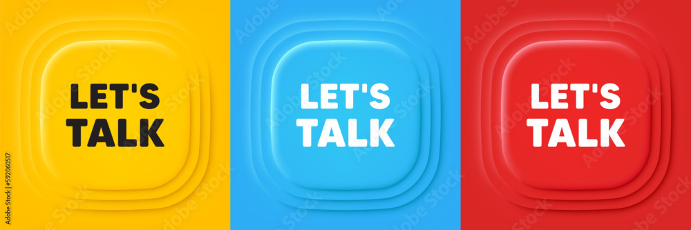 Lets talk tag. Neumorphic offer banners. Connect offer sign ...