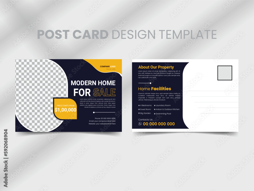 Modern professional creative post card design template design for ...