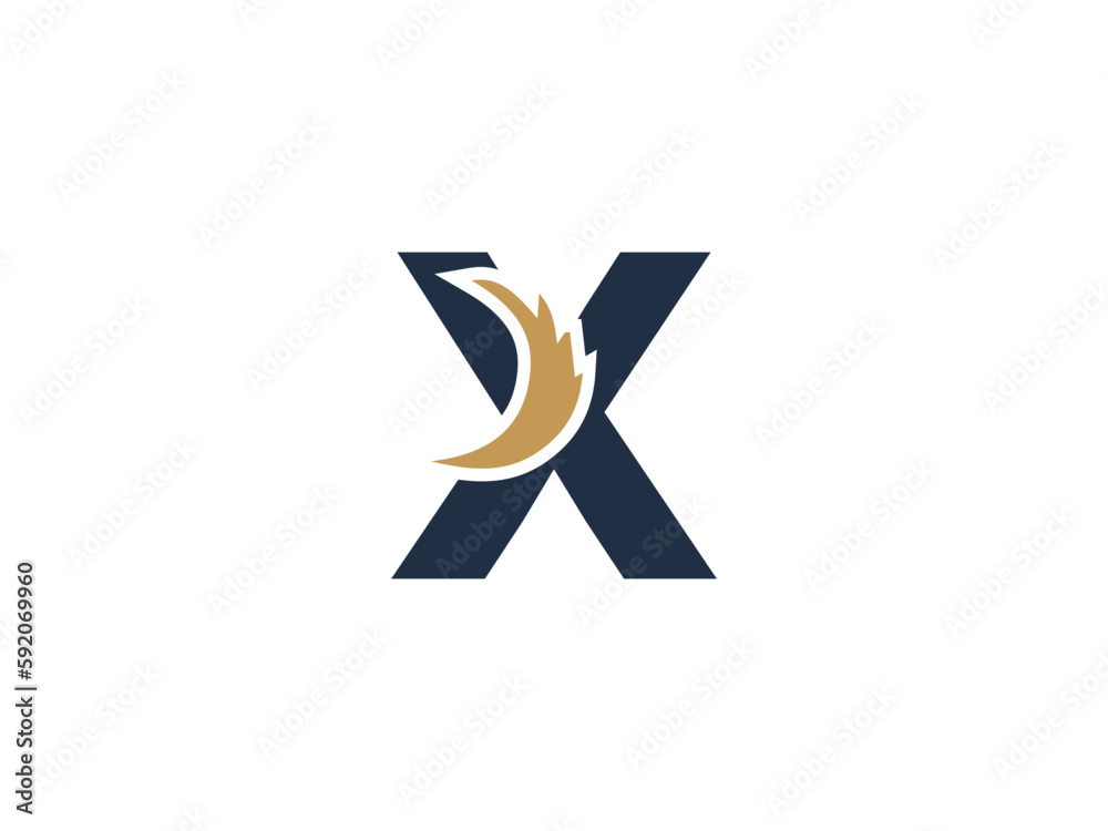 premium vector logo design, Fox tail logo, fox logo, X logo, Fox and X ...
