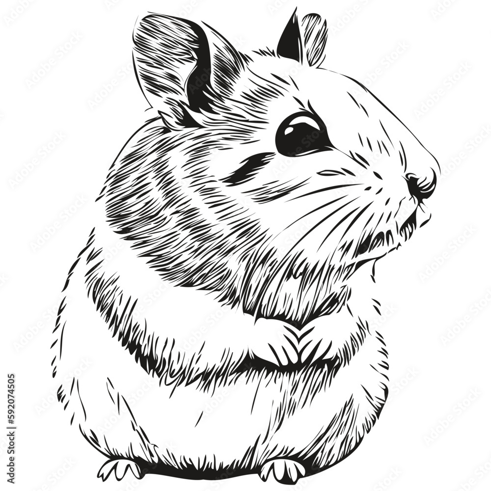 hamster sketches, outline with transparent background, hand drawn ...