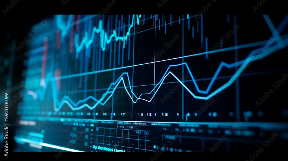 Economic and financial charts and graphics. Generative AI Stock ...