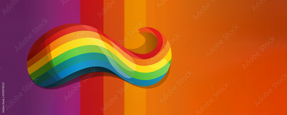 Minimal symbol of homosexuality LGBT civil rights, fluid wave rainbow ...